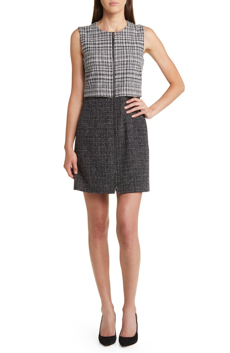 BOSS Danesi Sleeveless Zip Front Tweed Dress | Nordstromrack