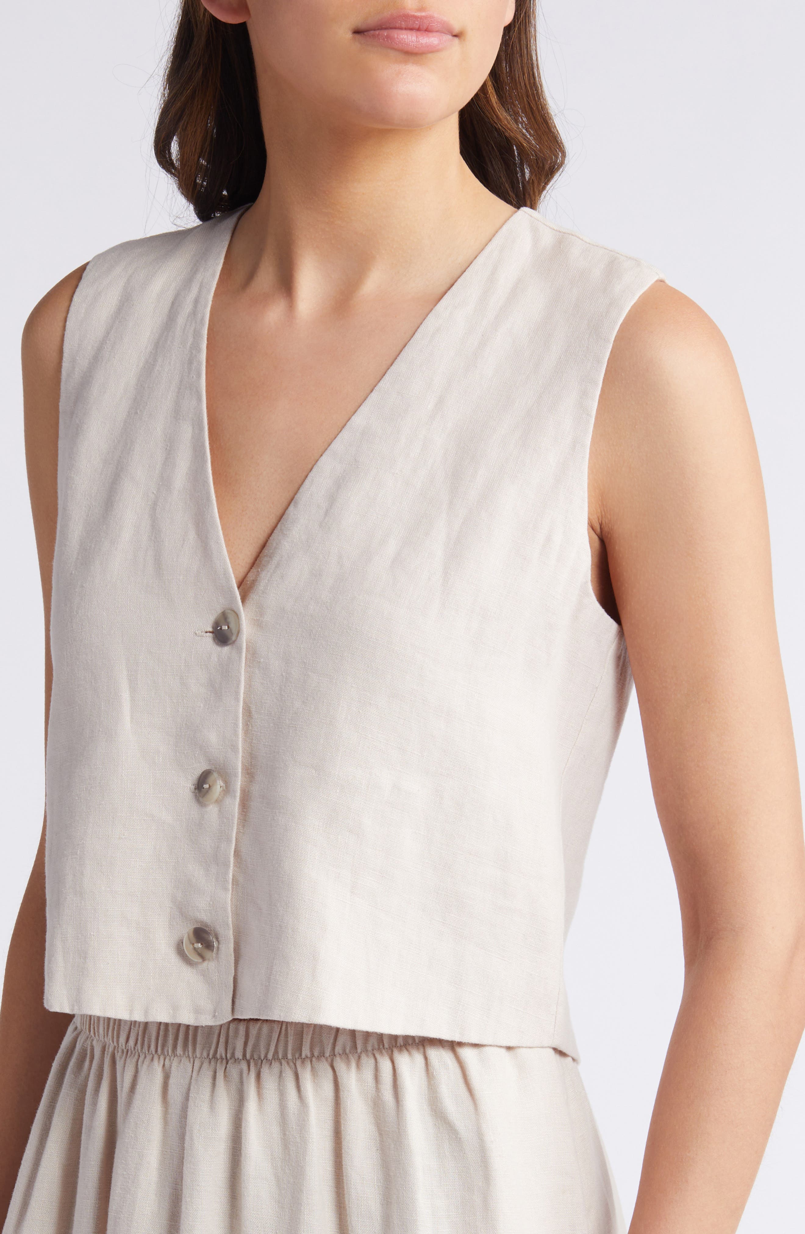 XÍRENA Vida Linen Vest | Nordstromrack