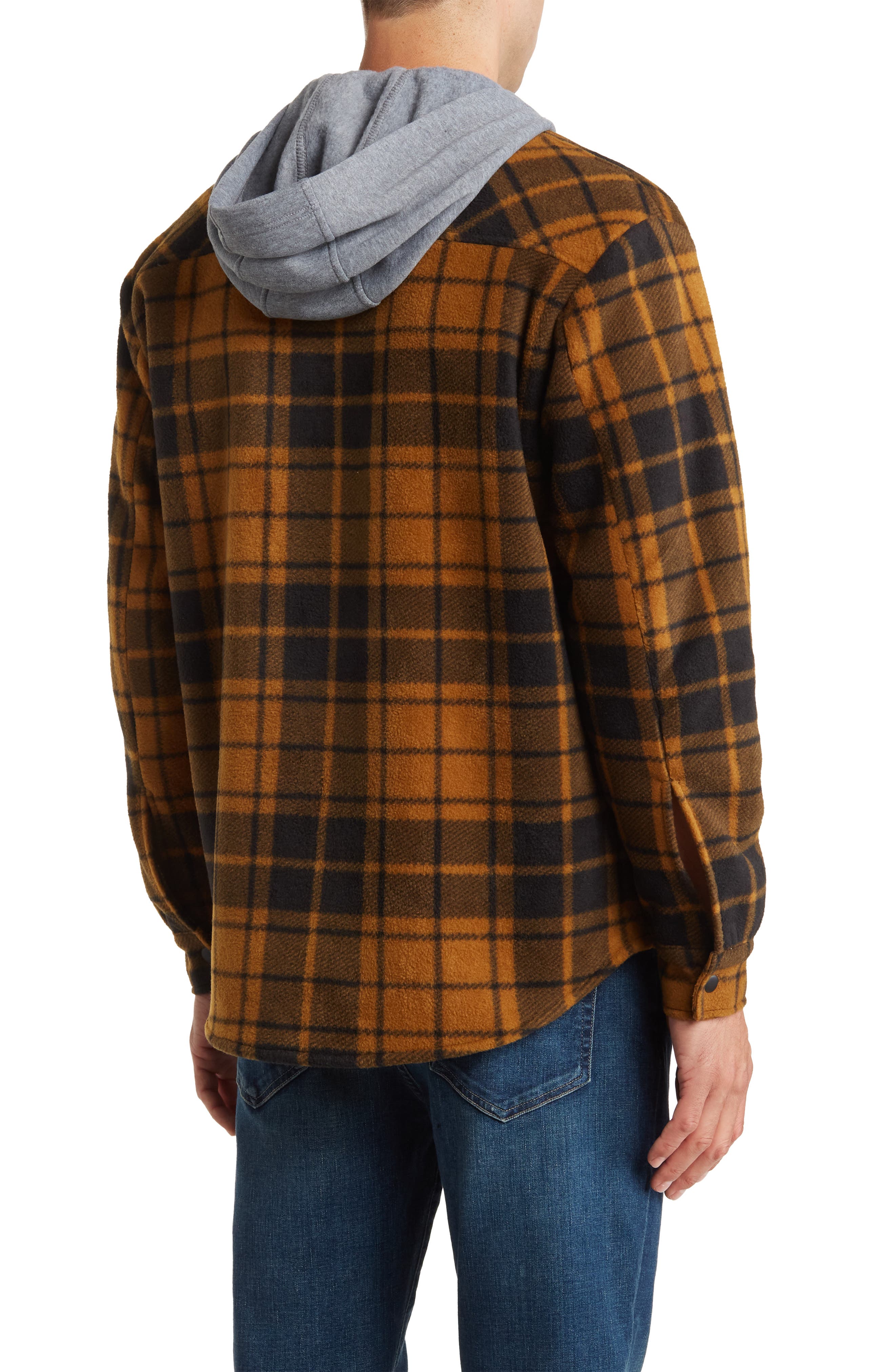 MATIX Plaid Polar Fleece Faux Shearling Lined Shirt Jacket | Nordstromrack