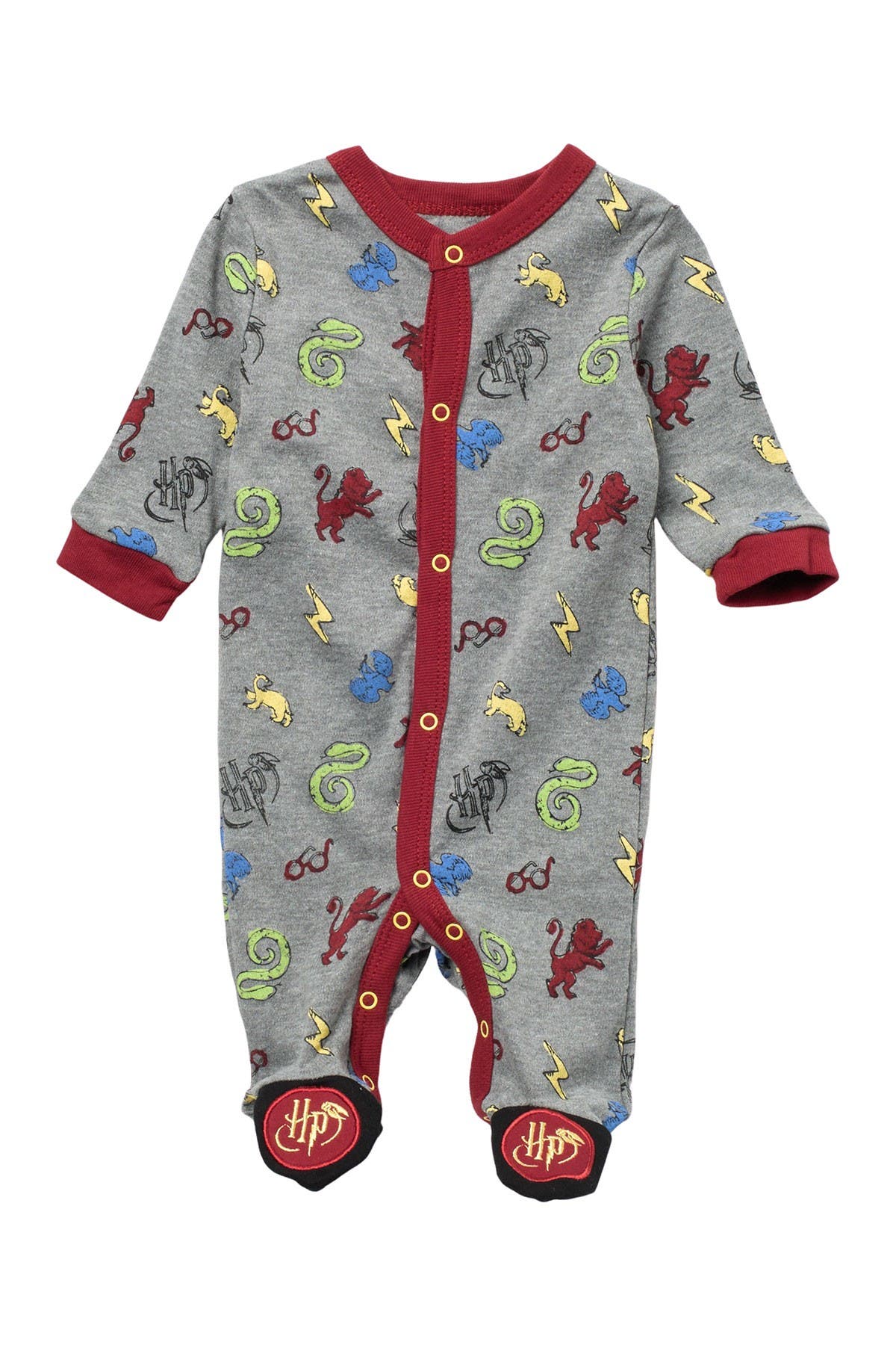 Happy Threads Harry Potter House Emblem Footed Bodysuit | Nordstromrack