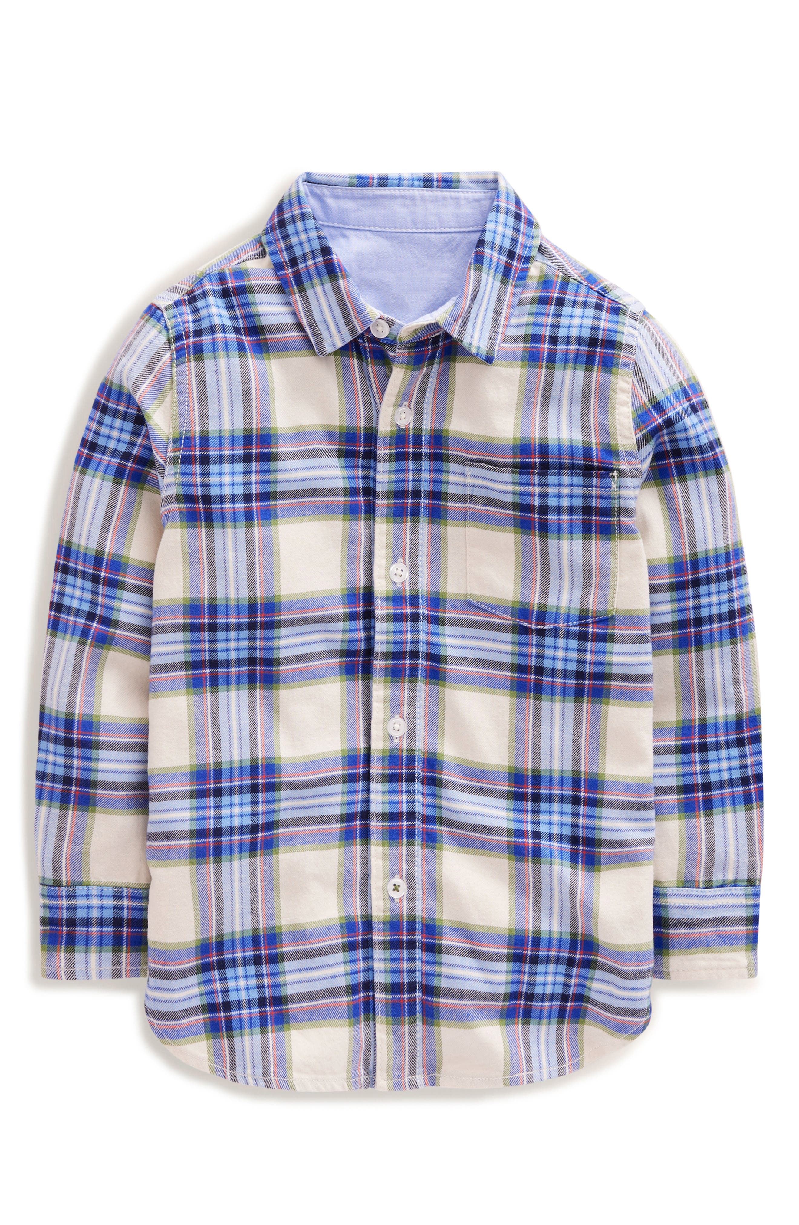 Mini Boden Kids' Plaid Cotton Flannel Button-Up Shirt | Nordstromrack