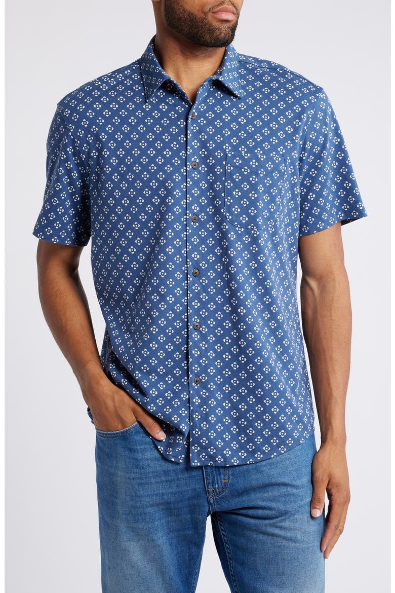 Print Short Sleeve Cotton Button-Up Shirt (Men) | Nordstromrack