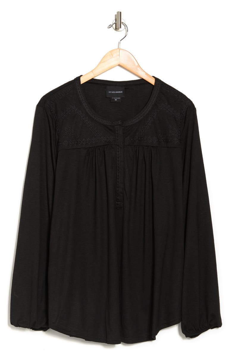 Forgotten Grace Slub Embroidered Blouse | Nordstromrack
