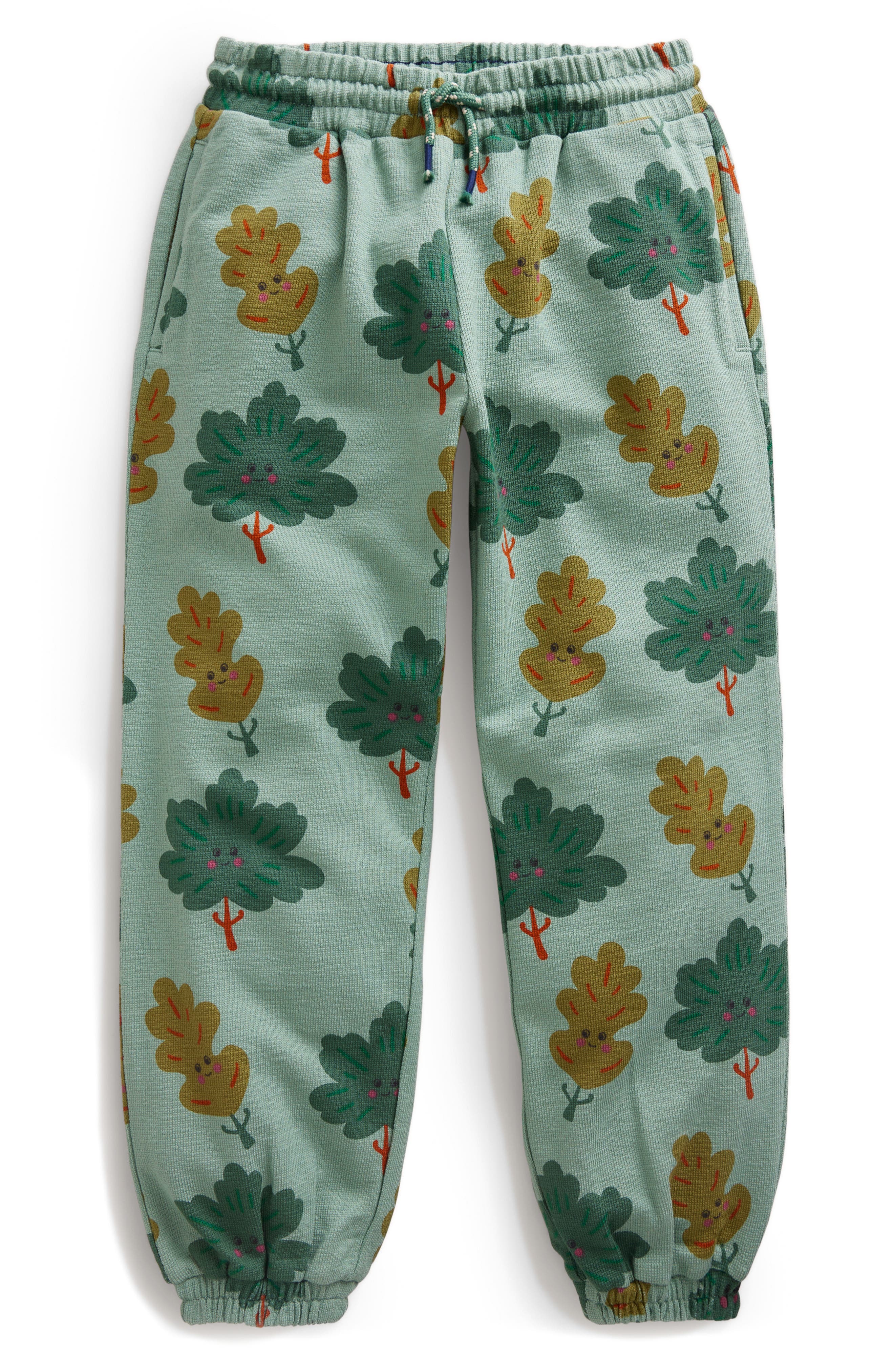 Mini Boden Kids' Leaf Print Cotton Sweatpants | Nordstromrack