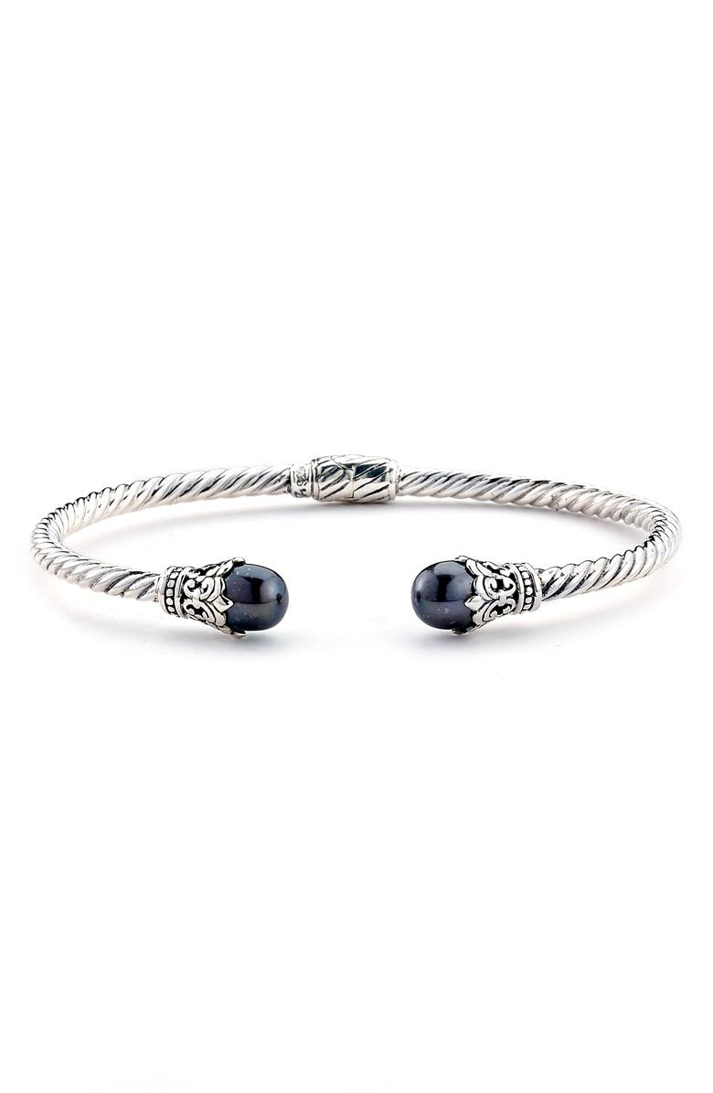 SAMUEL B. Sterling Silver 7-8mm Pearl Bangle Bracelet | Nordstromrack