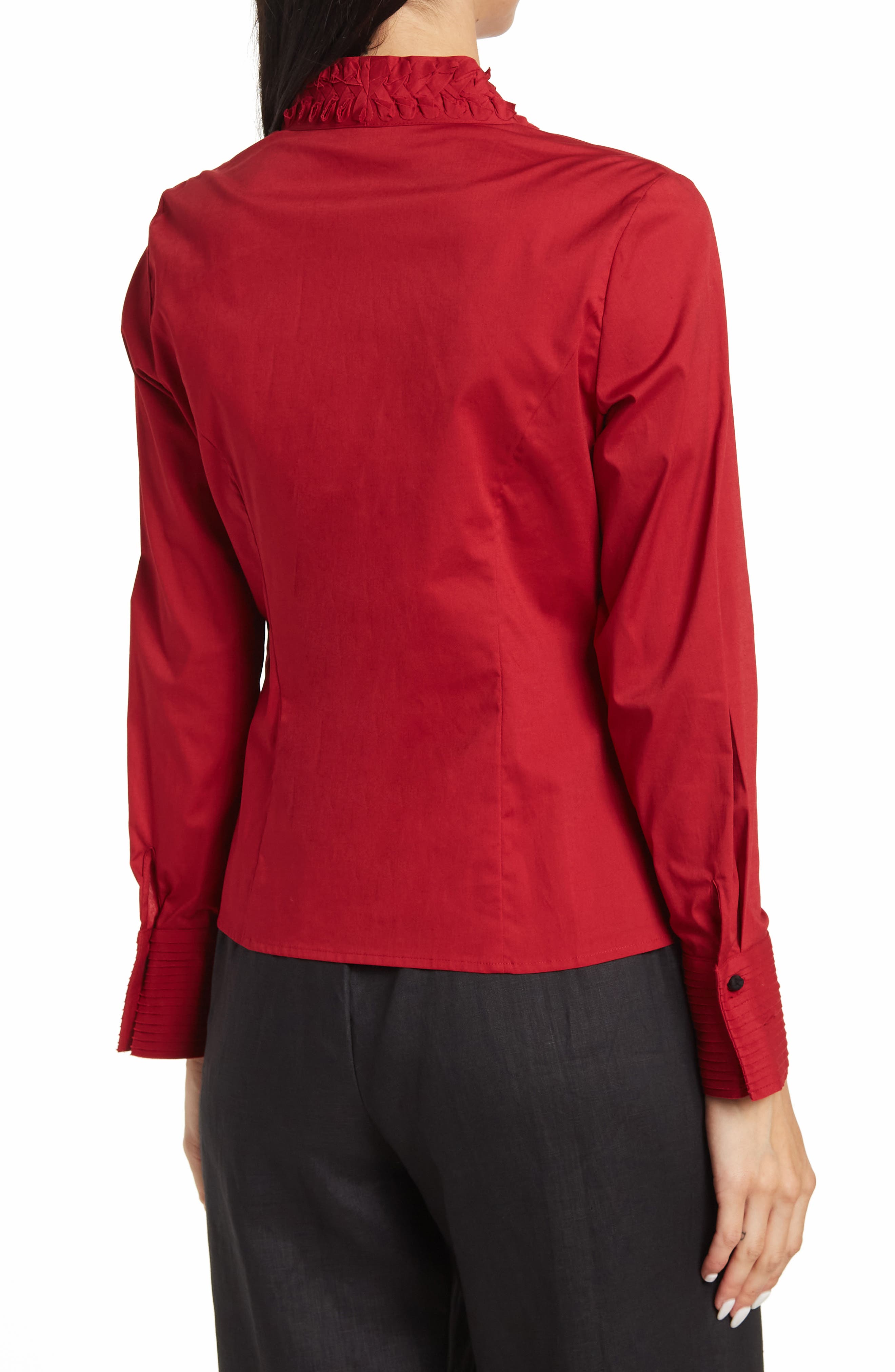 GO SILK Braid Placket Long Sleeve Blouse | Nordstromrack