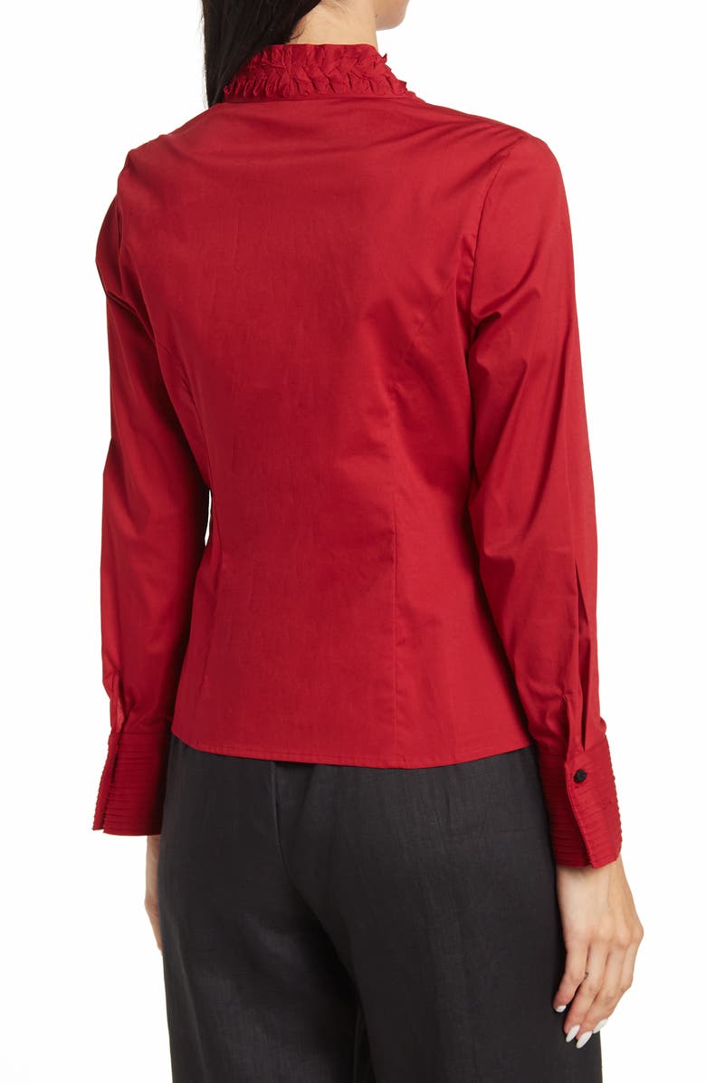 GO SILK Braid Placket Long Sleeve Blouse | Nordstromrack