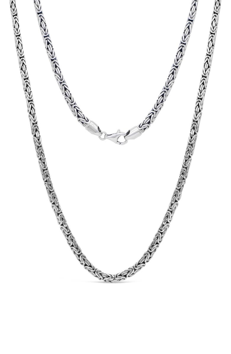 DEVATA Sterling Silver 5mm Byzantine Oval Chain Necklace - 26" Chain ...
