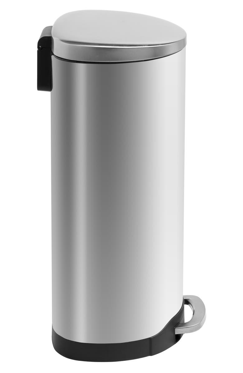 HONEY-CAN-DO 40L Semi-Round Lidded Step Stainless Steel Trash Can ...