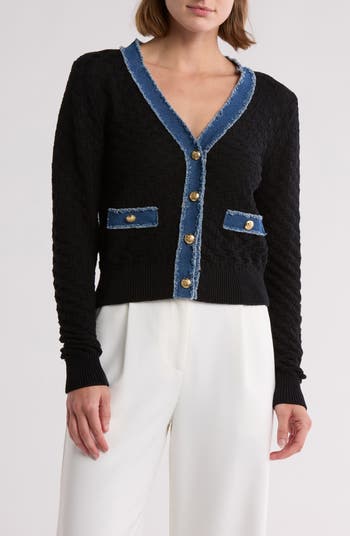 Laundry by Shelli Segal Pointelle Button Cardigan | Nordstromrack