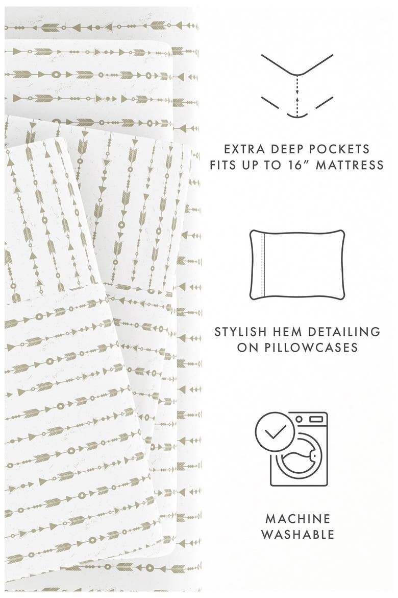 IENJOY HOME Premium Ultra Soft Elegant Beaded Arrows 4-Piece Sheets Set ...