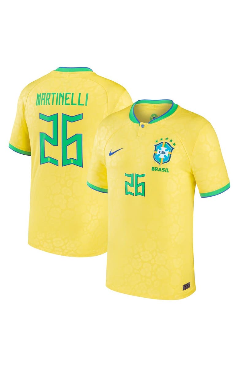 Nike Men's Nike Gabriel Martinelli Yellow Brazil National Team 2022/23 ...