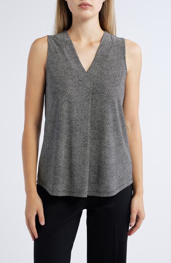 Anne Klein Polka Dot Pleat Neck Shell | Nordstrom