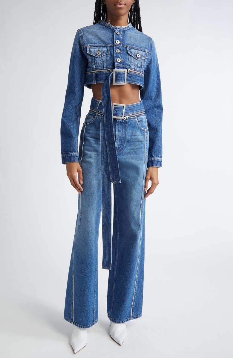 Jean Paul Gaultier The Belted Super Crop Denim Jacket | Nordstromrack