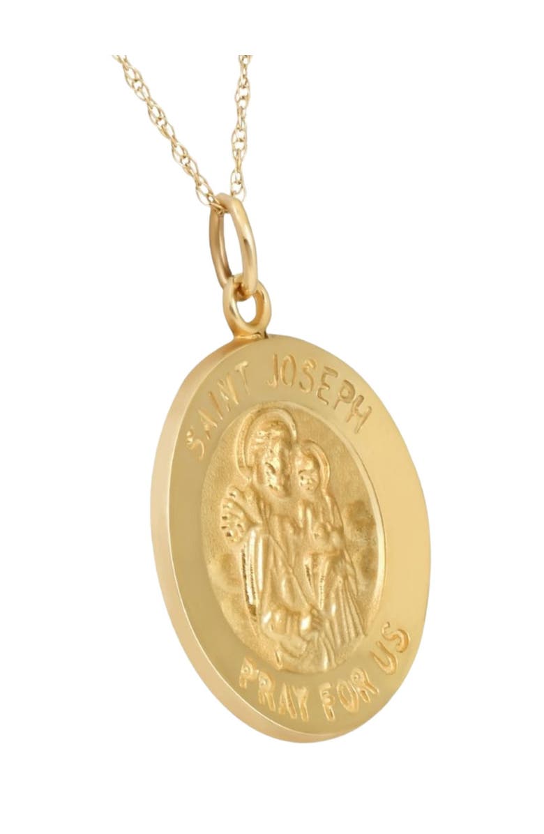 Bliss Diamond 14k Gold St. Joseph Medal Pendant .5" Tall 2.5 Grams ...