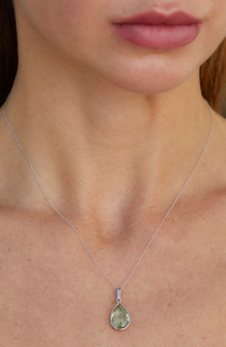 SAVVY CIE JEWELS Sterling Silver & Stone Drop Pendant Necklace ...