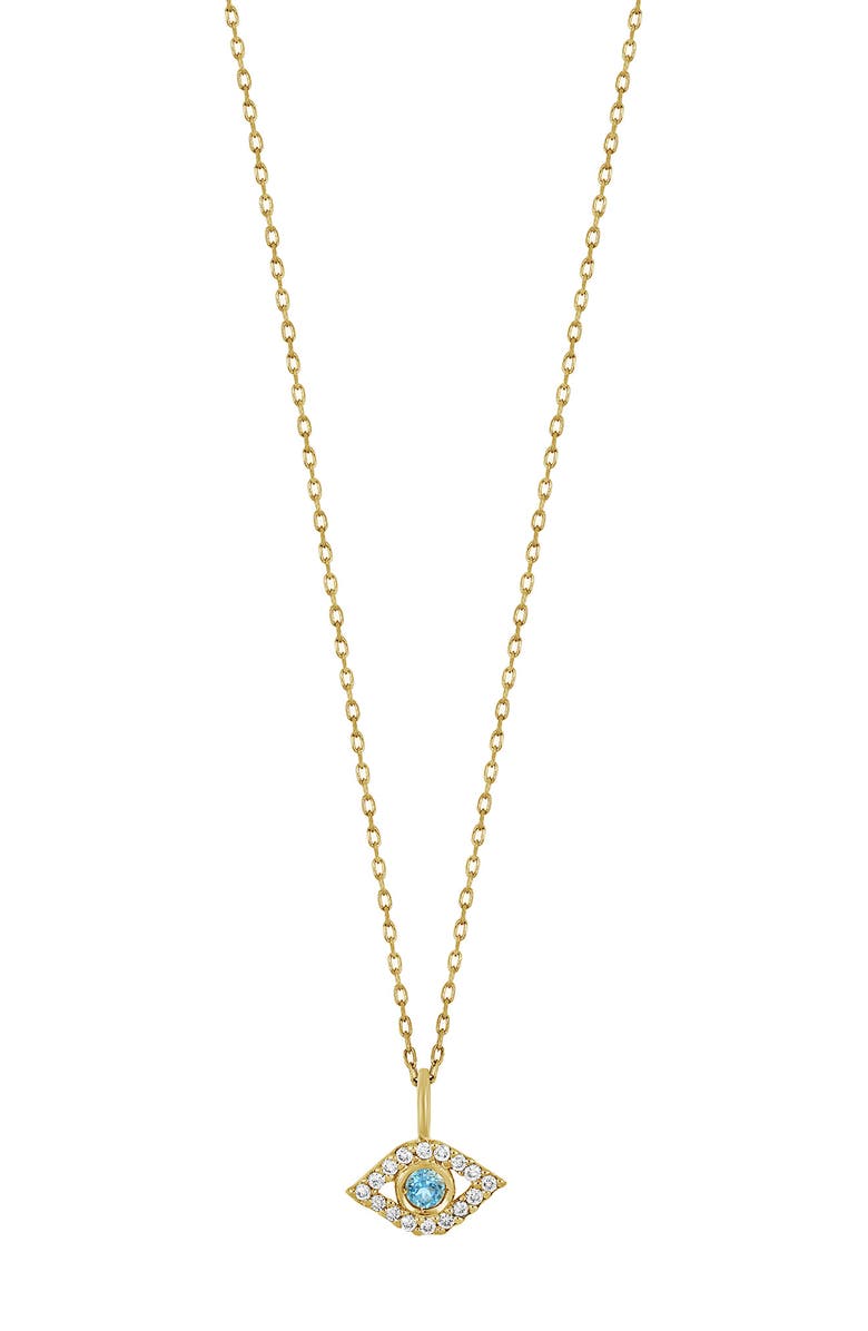 Bony Levy 18K Gold BL Icons Blue Topaz & Diamond Evil Eye Pendant ...