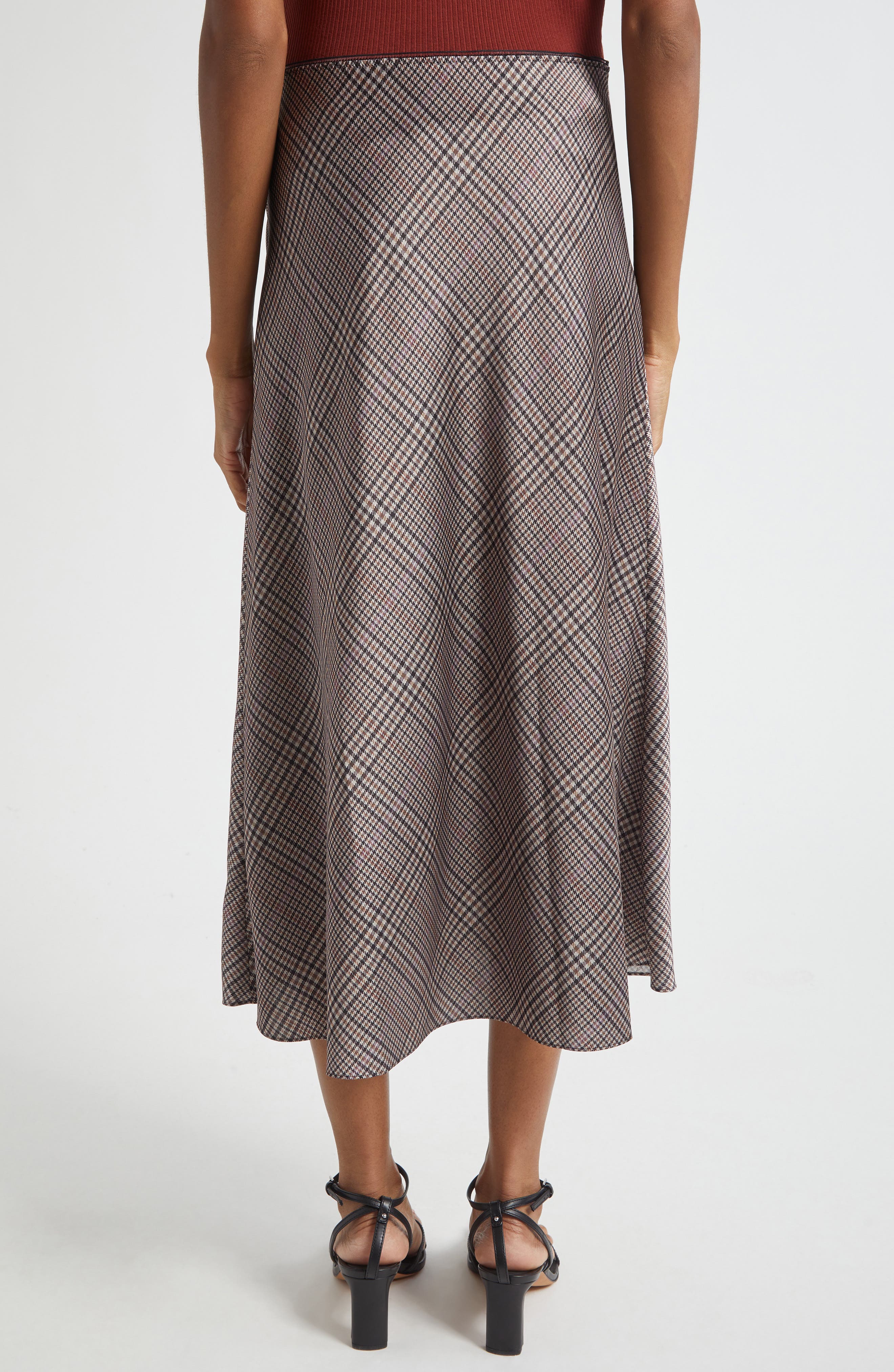 Vince Pressed Plaid Satin Slip Skirt | Nordstromrack