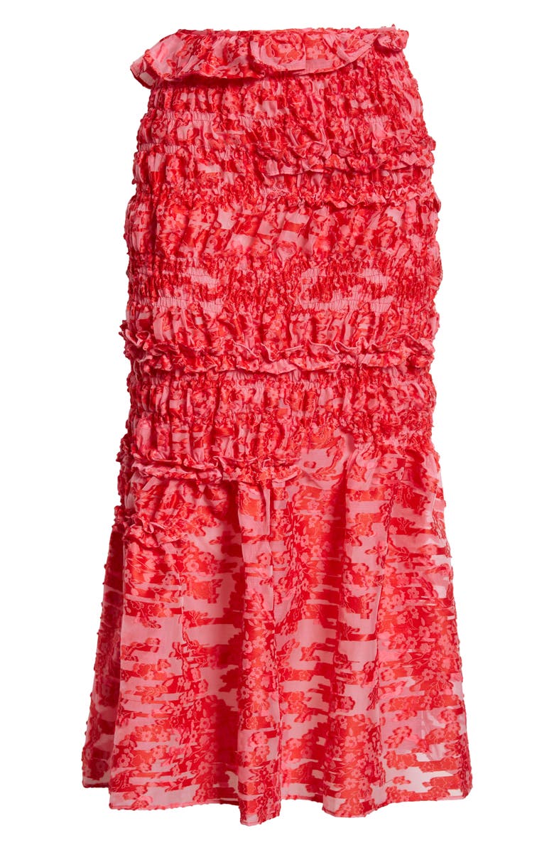 Cecilie Bahnsen Vianca Smocked Fil Coupé Midi Skirt | Nordstromrack