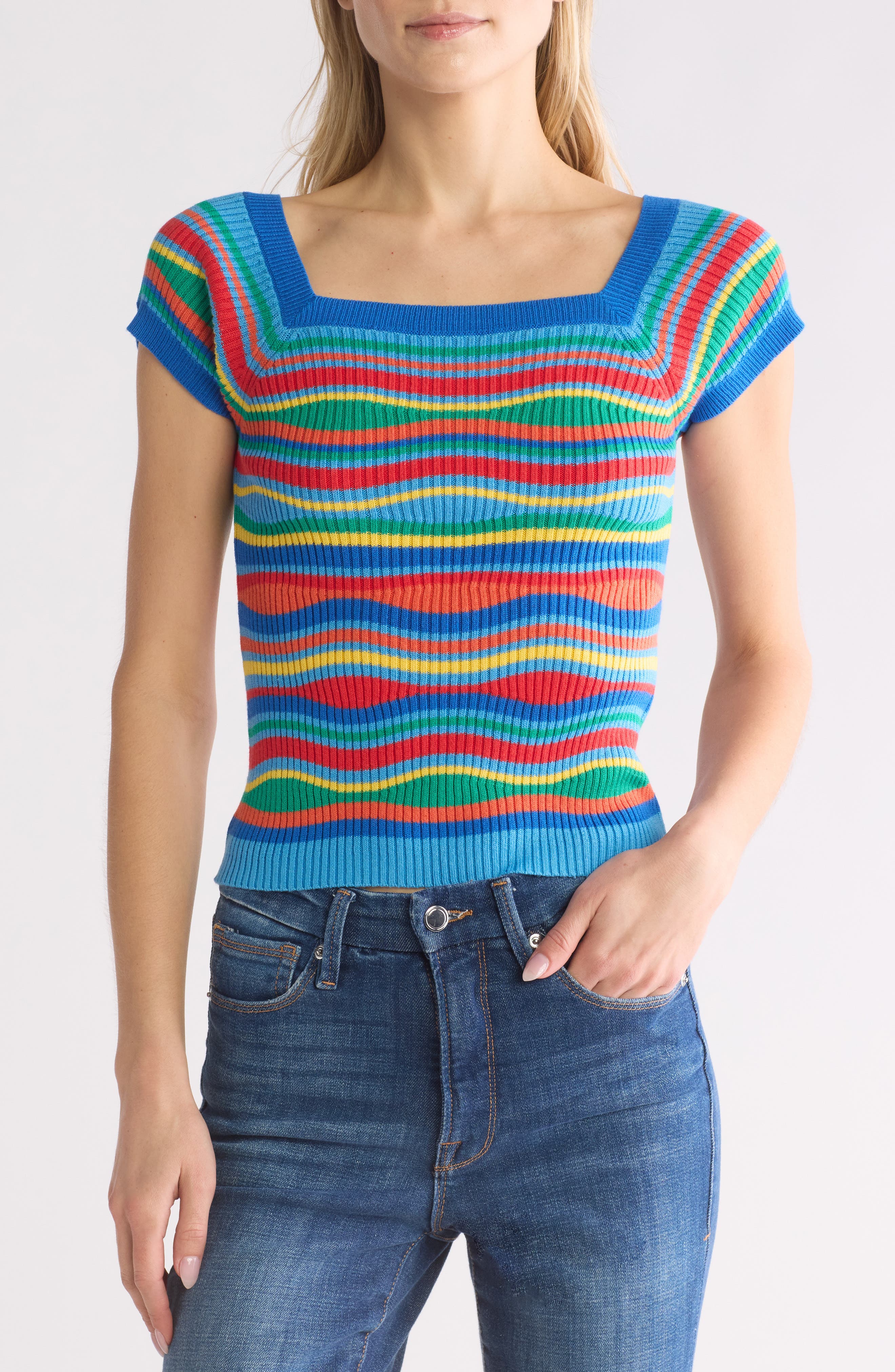 MOTHER The Squared Stripe Top | Nordstromrack