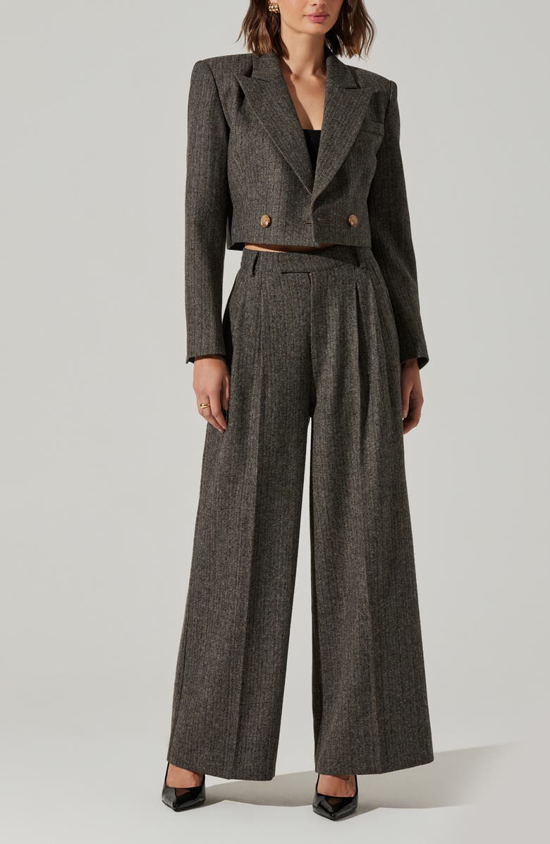 ASTR the Label Milani Herringbone High Waist Wide Leg Pants | Nordstromrack