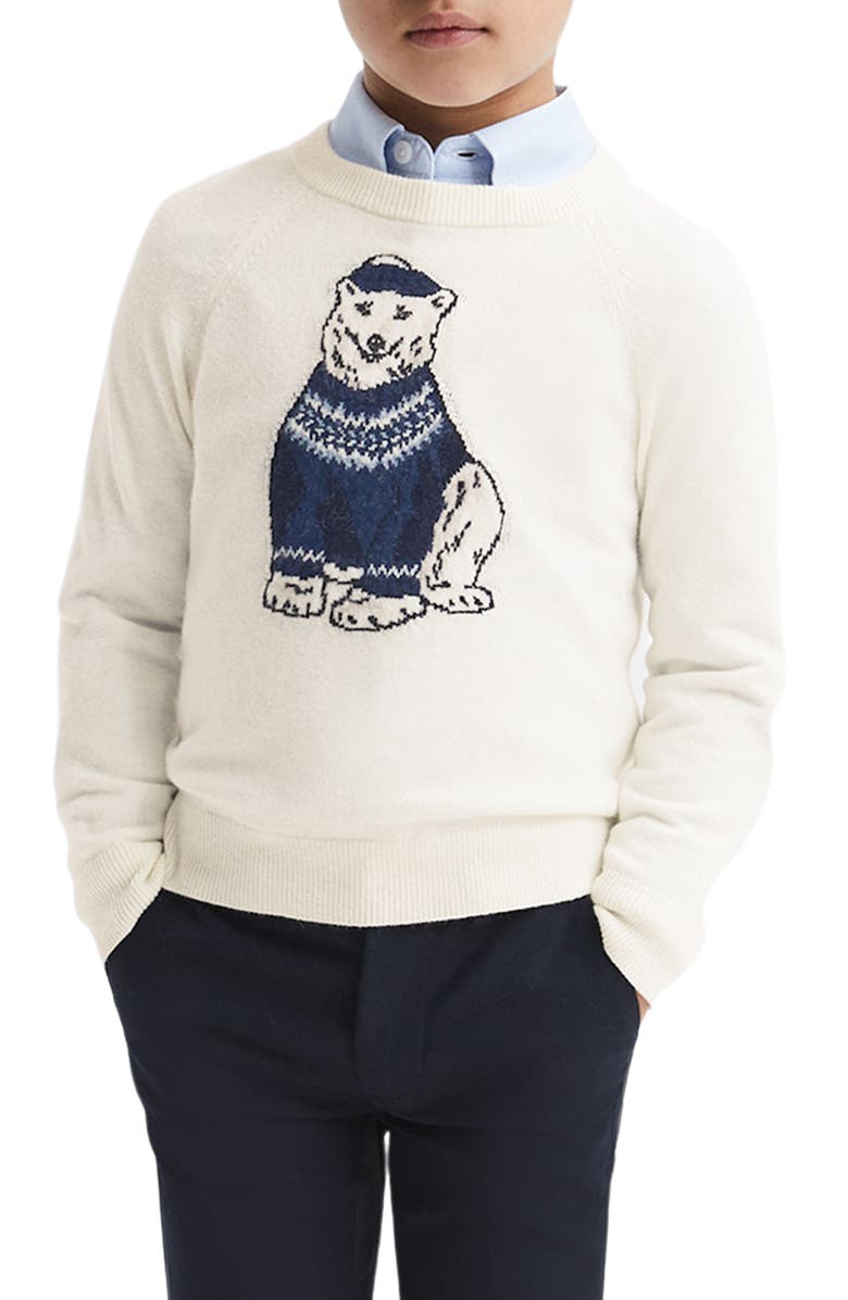 Reiss Kids' Osburn Jr. Polar Bear Crewneck Sweater | Nordstromrack