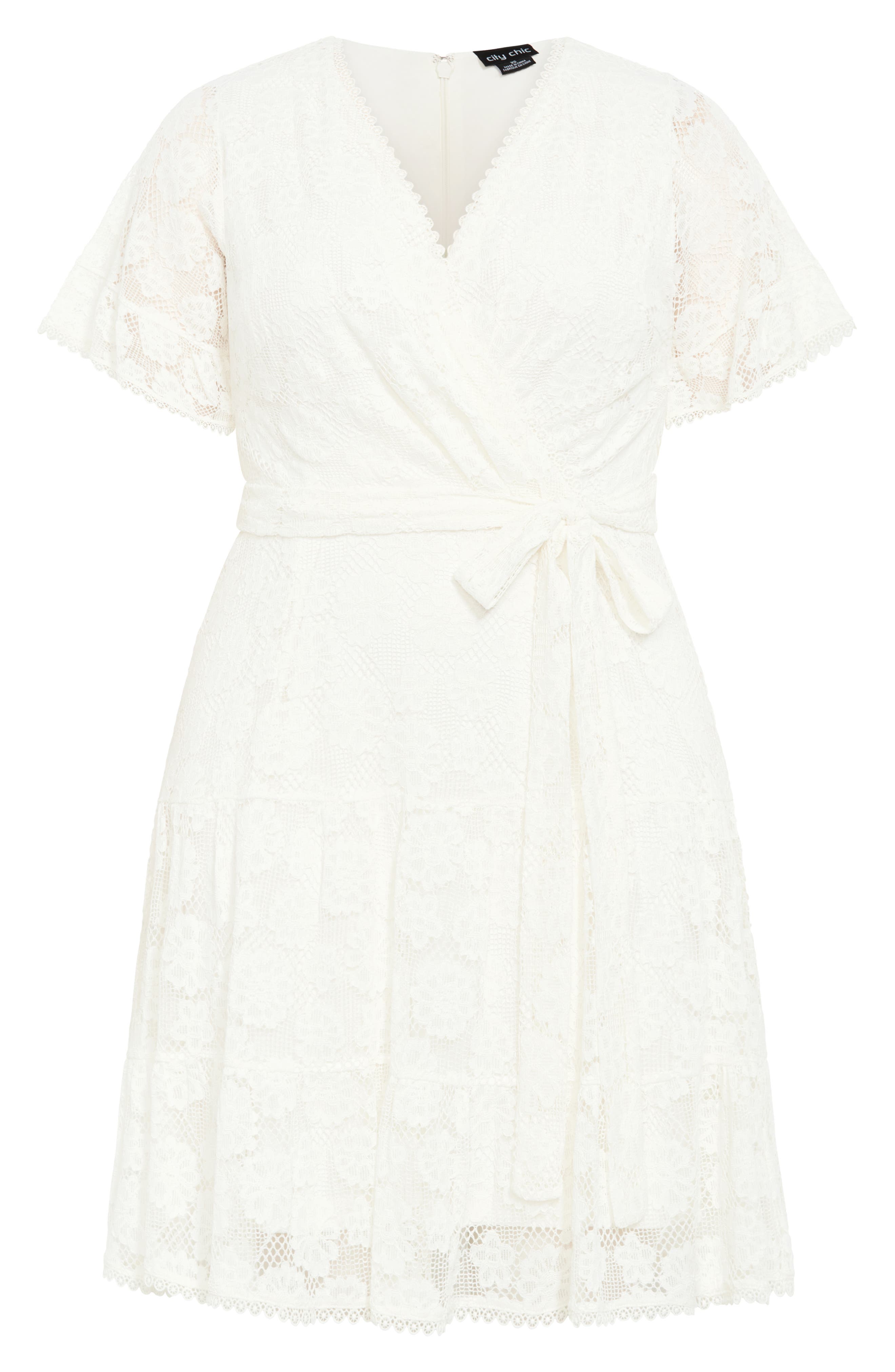City Chic Garden Kisses Lace Faux Wrap Dress | Nordstromrack