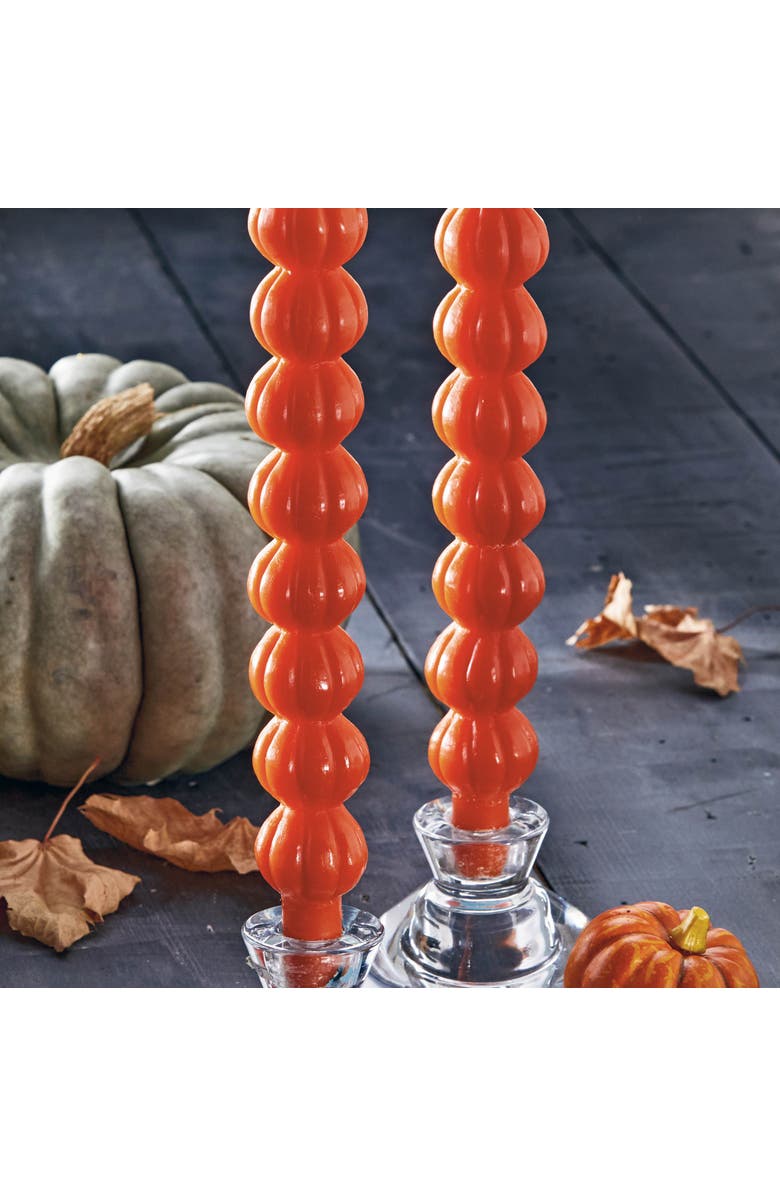 tag Pumpkin Taper Candles Orange Halloween Flame Decor | Nordstrom