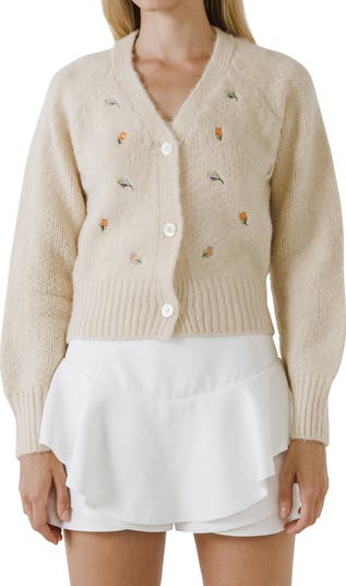 English Factory Embroidered Cardigan | Nordstrom
