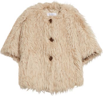 Max Mara Calamo Long Hair Virgin Wool & Silk Cape | Nordstrom