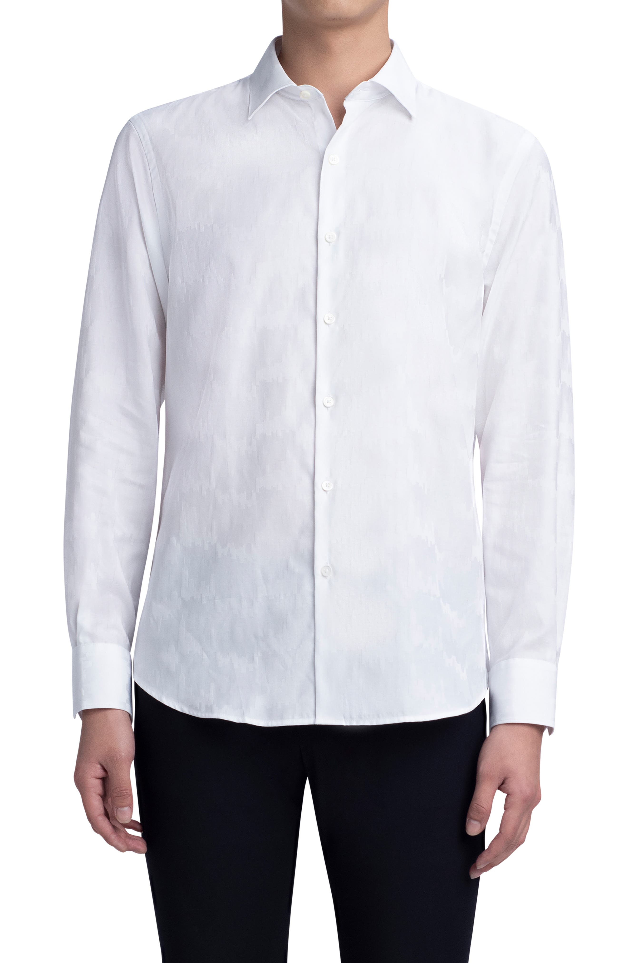 Bugatchi Shaped Fit Geo Pattern Button-Up Shirt | Nordstromrack