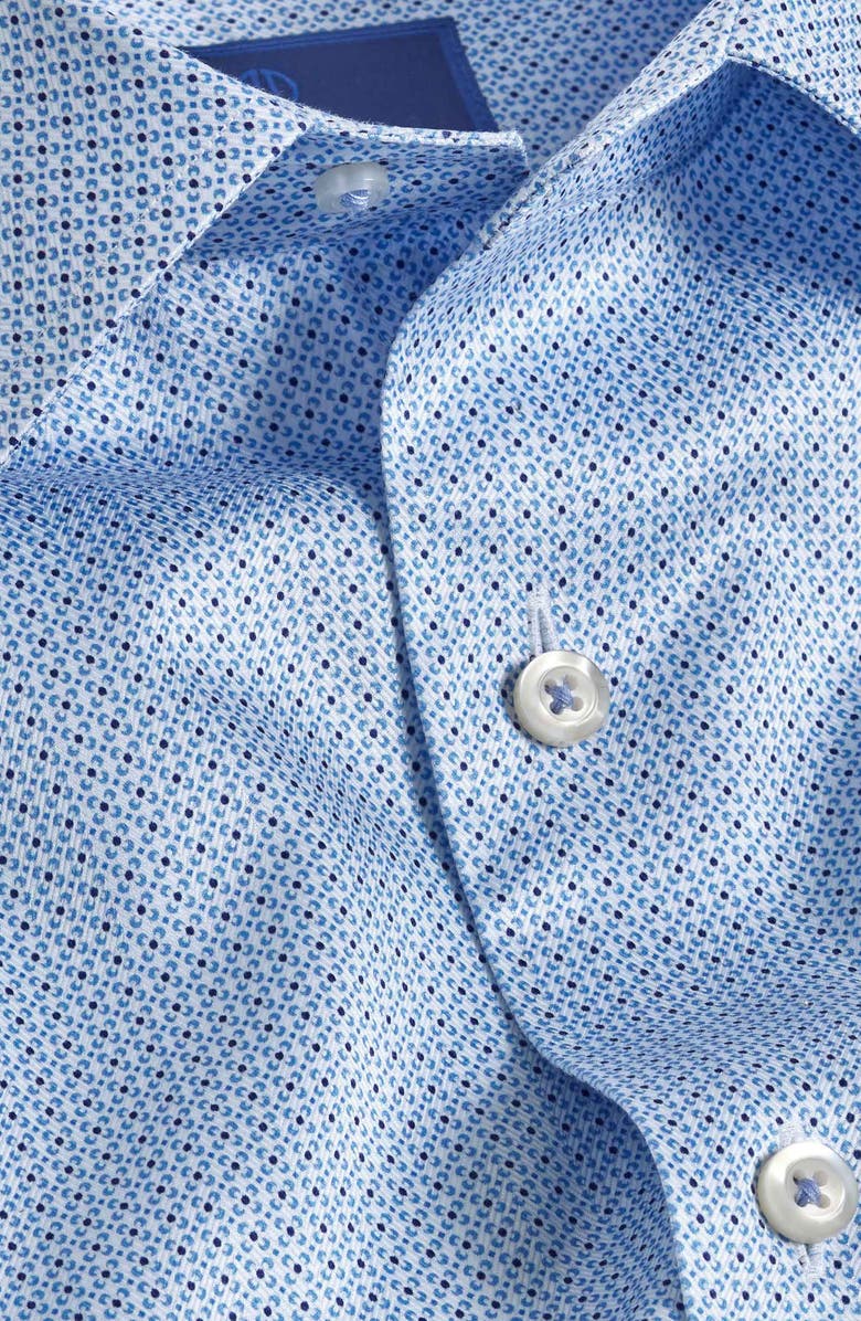 David Donahue Slim Fit Neat Print Herringbone Dress Shirt | Nordstromrack