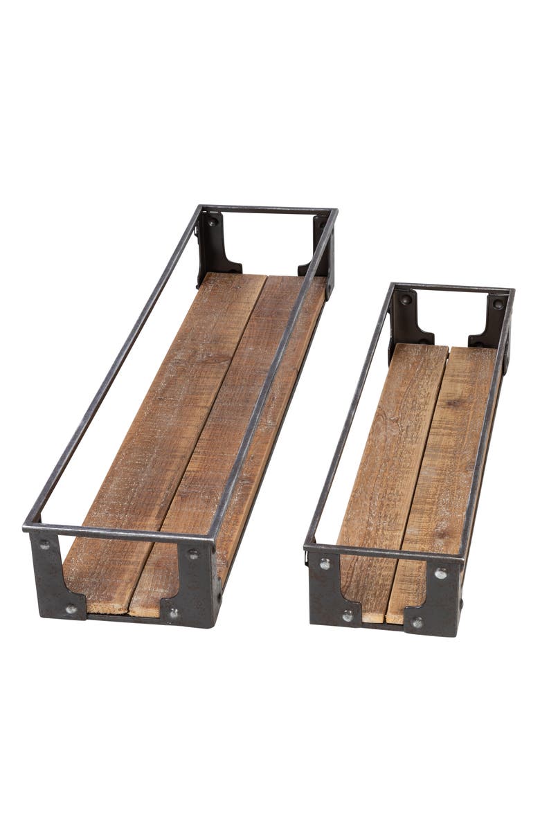 HONEY-CAN-DO Metal & Wood Floating Wall Shelf - Set of 3 | Nordstromrack