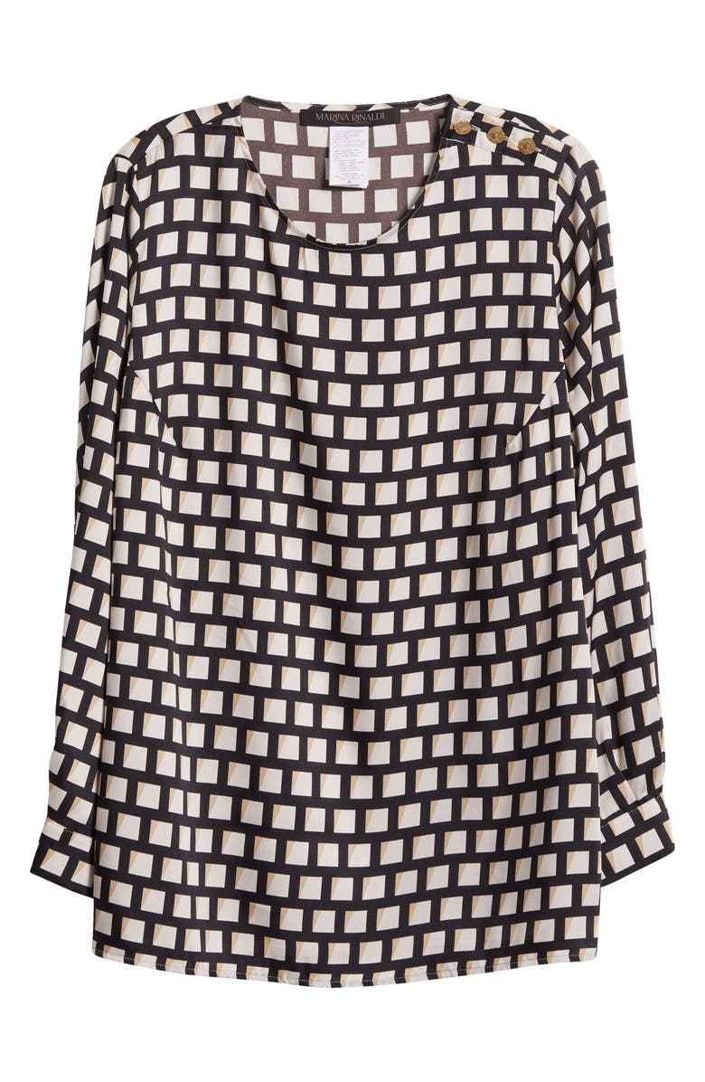 Marina Rinaldi Geometric Print Twill Blouse | Nordstromrack