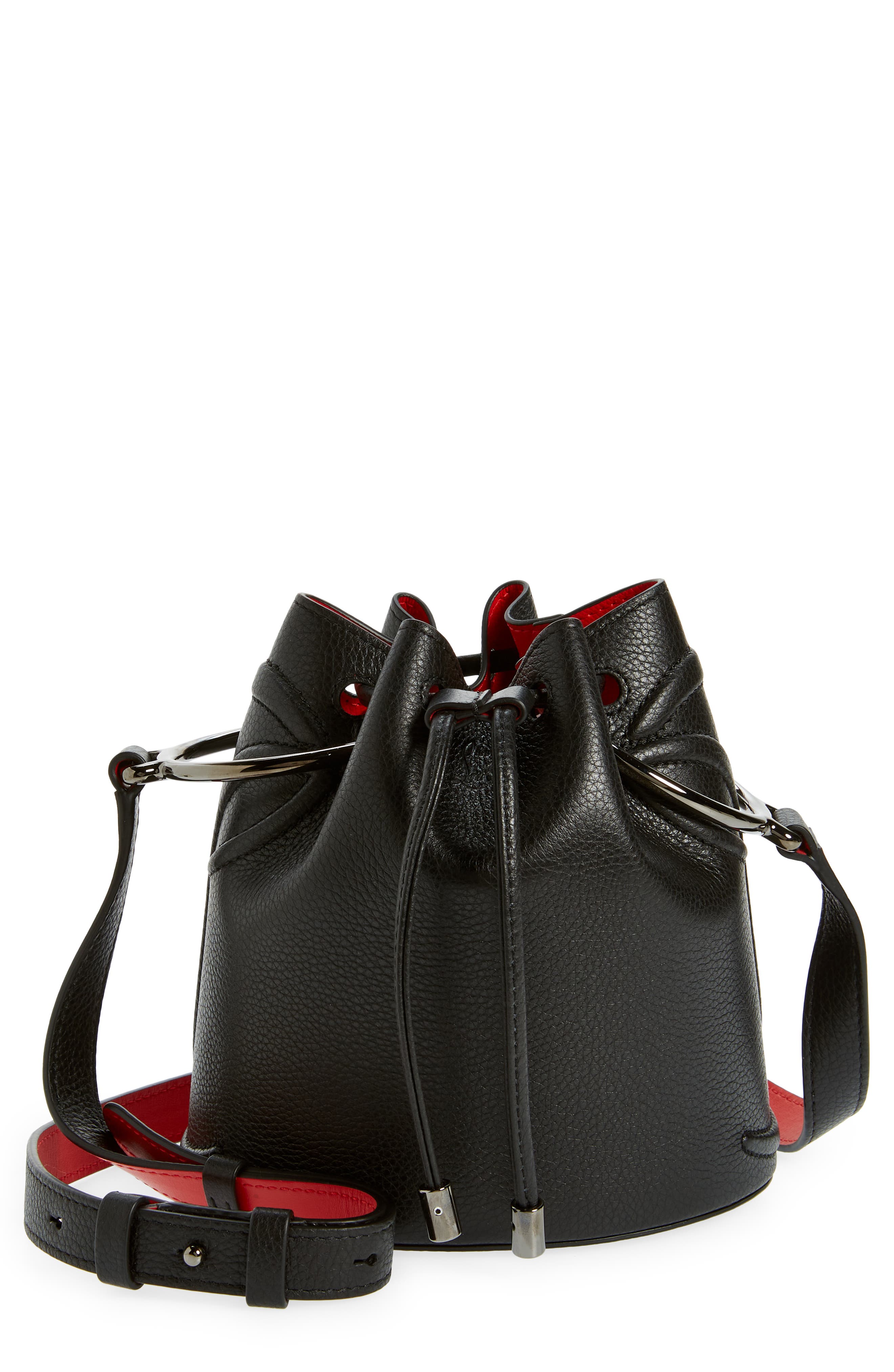 Christian Louboutin By My Side Grained Calfskin Leather Bucket Bag ...