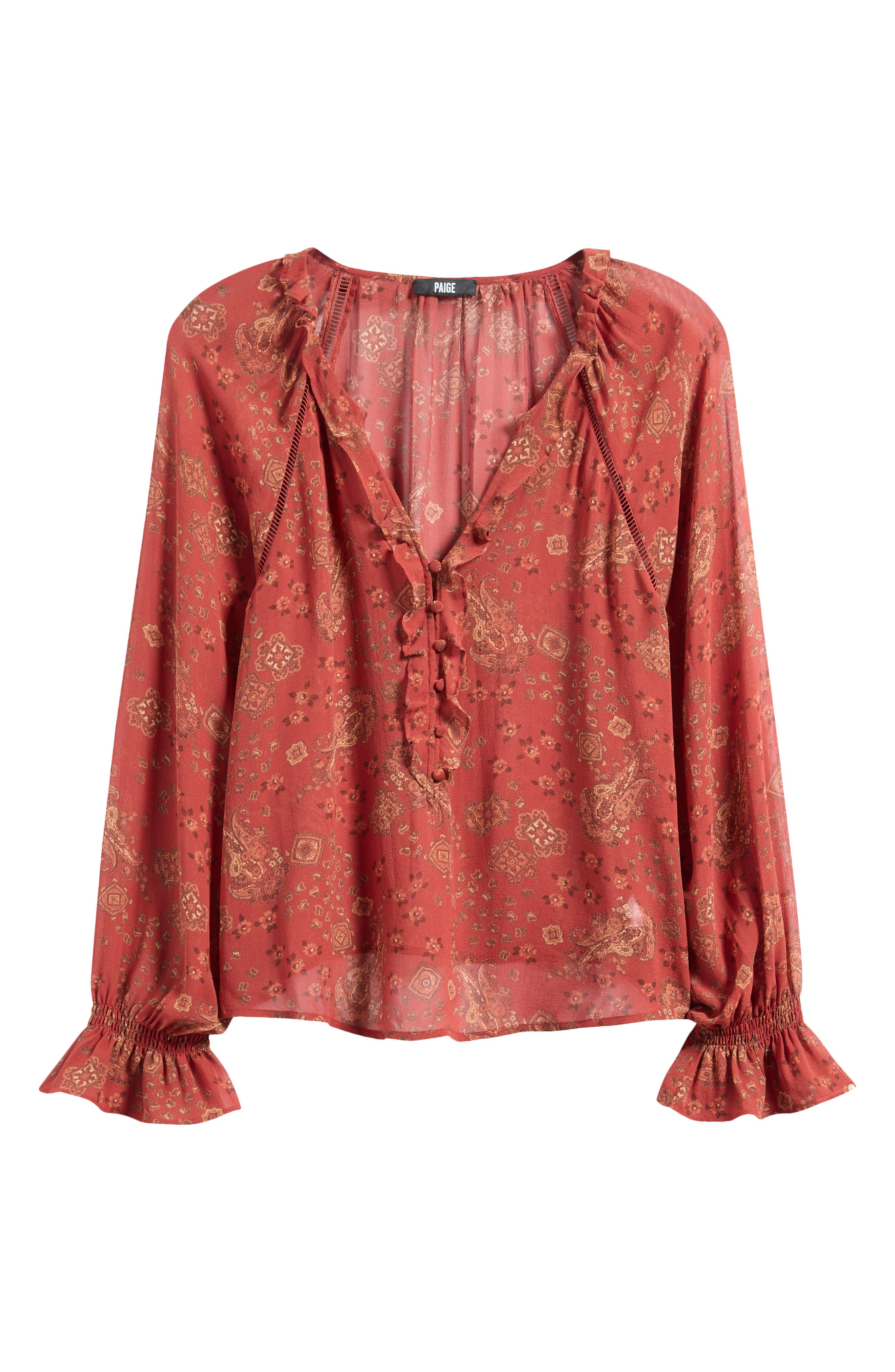 PAIGE Alison Tie Neck Silk Top | Nordstromrack