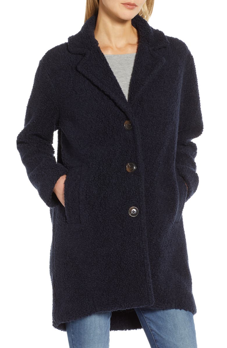 Lou & Grey Koba Curly Brushed Wool Blend Coat | Nordstrom