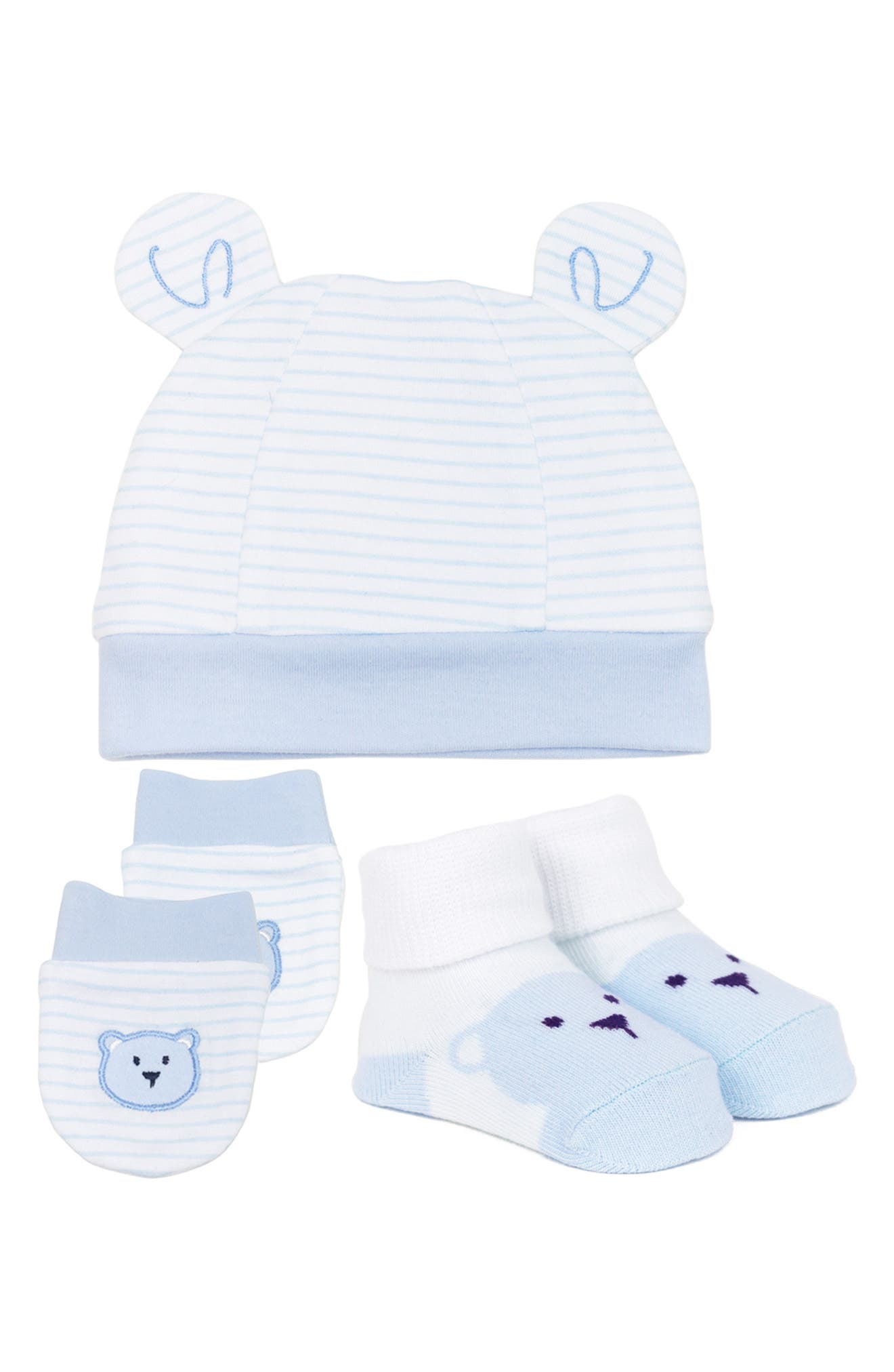 Trumpette Benny Bear Organic Cotton Beanie, Mittens, & Socks Set ...