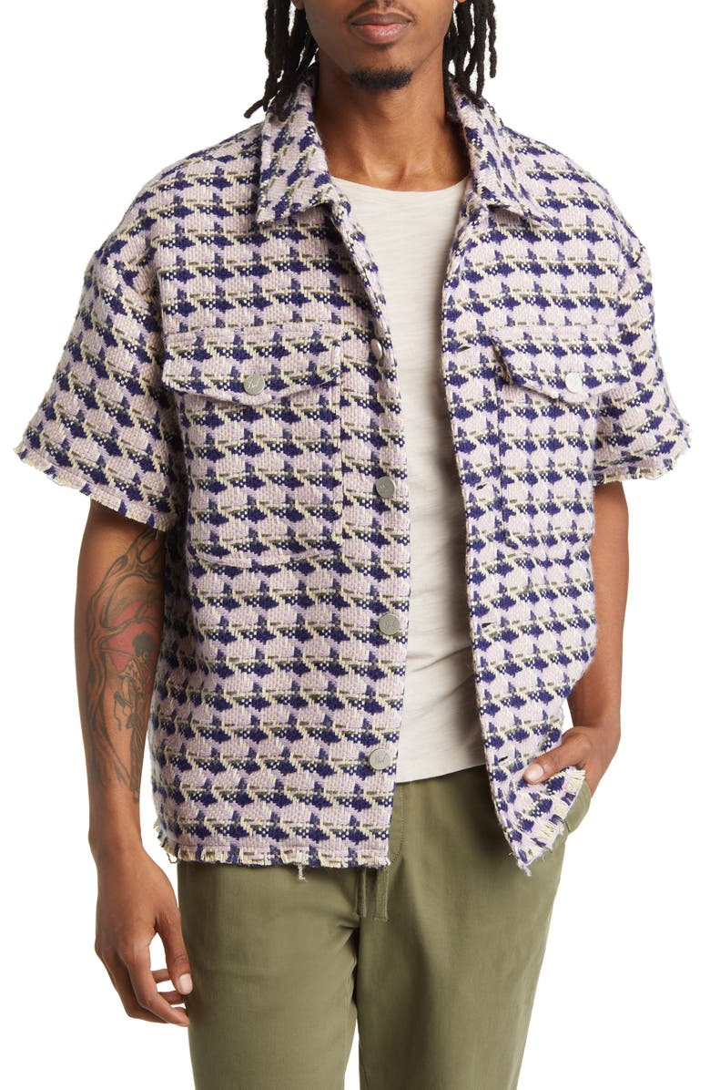 DIET STARTS MONDAY Tweed Short Sleeve Button-Up Shirt | Nordstrom