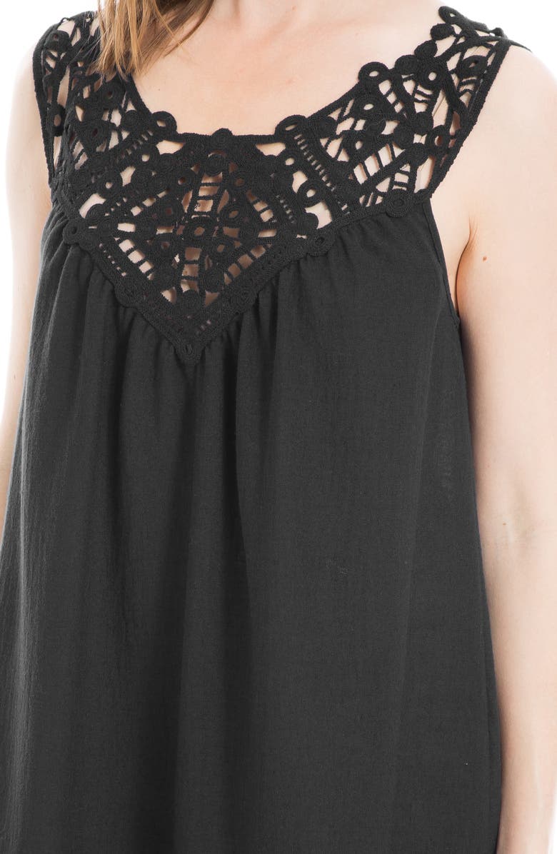 MAX STUDIO Crochet Yoke Halter Midi Dress | Nordstromrack