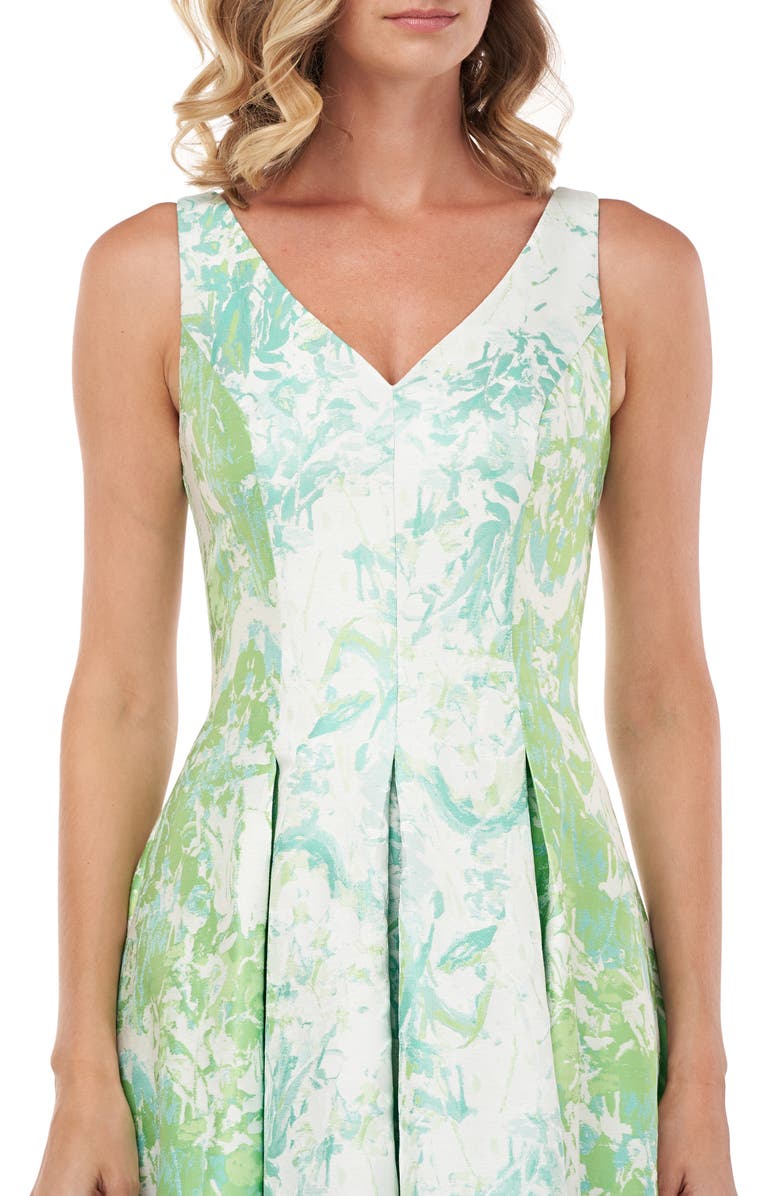 Kay Unger Abstract Print Midi Cocktail Dress | Nordstromrack