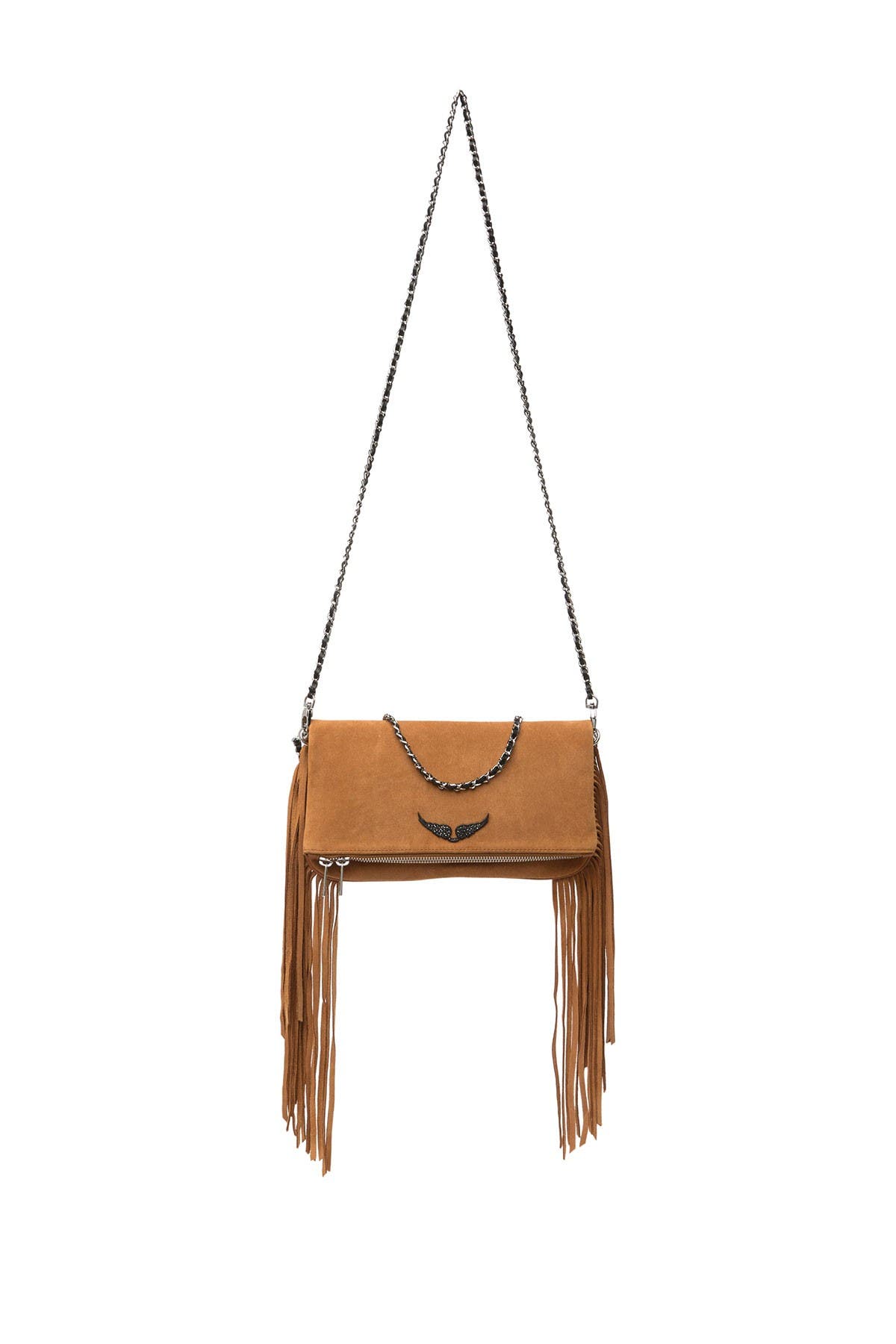 Zadig & Voltaire Rock Suede & Fringes Crossbody Bag | Nordstromrack