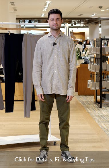 Peter Millar Astino Lino Tailored Fit Linen Button-Up Shirt | Nordstrom