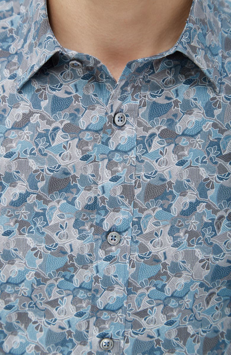 Bugatchi Julian Shaped Fit Abstract Print Button-Up Shirt | Nordstromrack