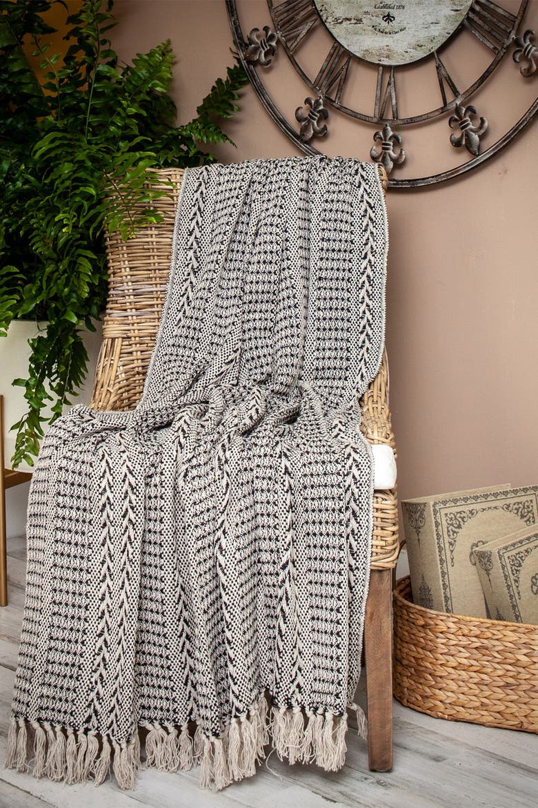 Lily Transitional Blue 52" x 67" Woven Handloom Throw | Nordstromrack