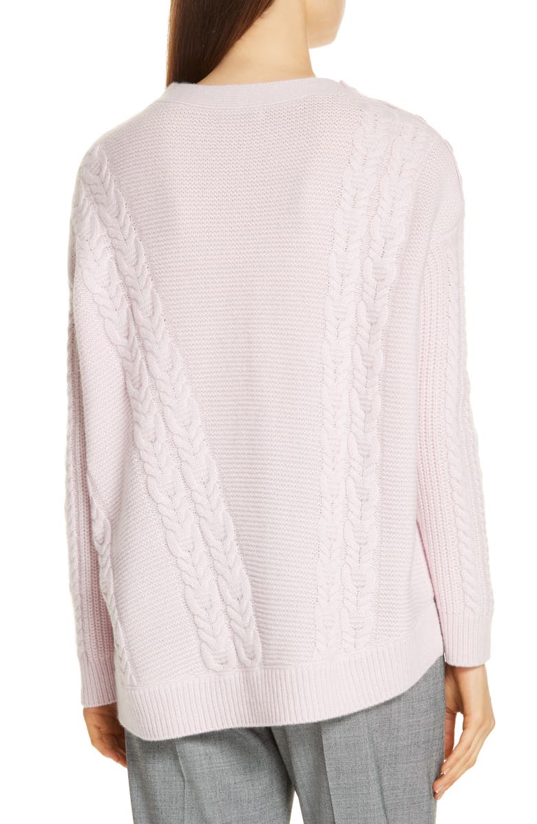 Lewit Cable Detail Button Shoulder Cashmere Sweater | Nordstrom