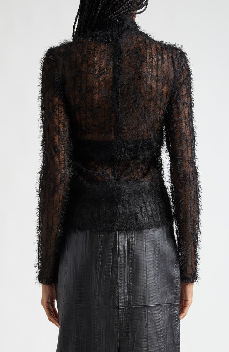 Róhe Texture Sheer High Neck Lace Top | Nordstromrack