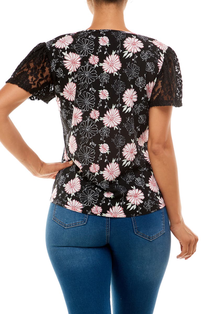 Adrienne Vittadini Lace Keyhole Yoke Top | Nordstromrack