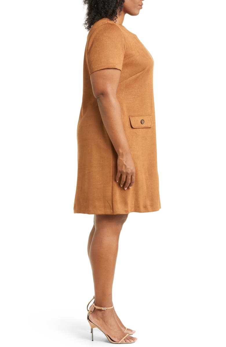 Connected Apparel Faux Suede A-Line Dress | Nordstromrack