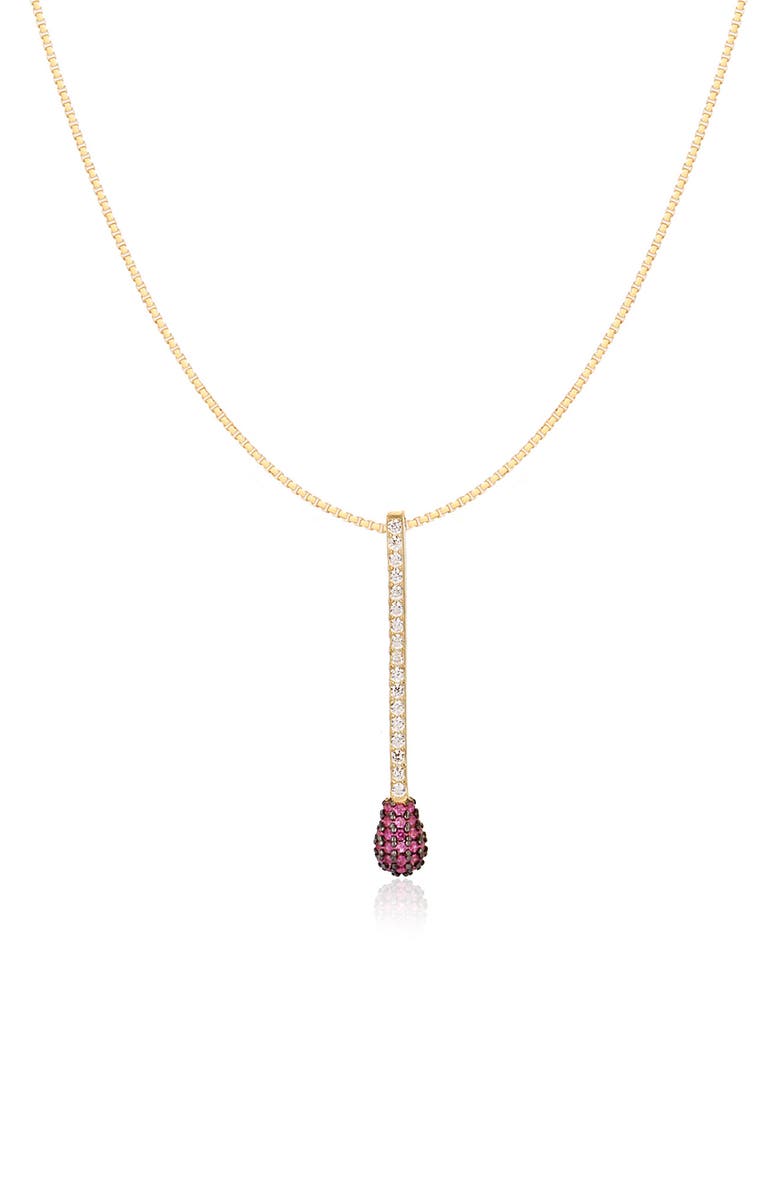 GABI RIELLE 14K Gold Vermeil CZ Match Stick Pendant Necklace ...